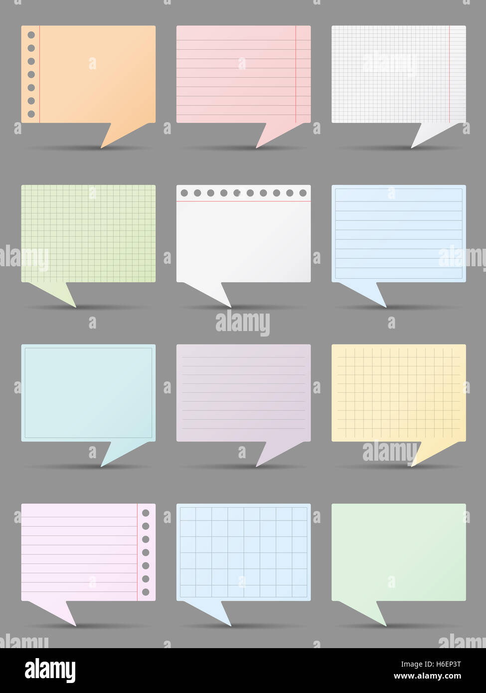 Colored paper speech bubbles Stock Photo - Alamy