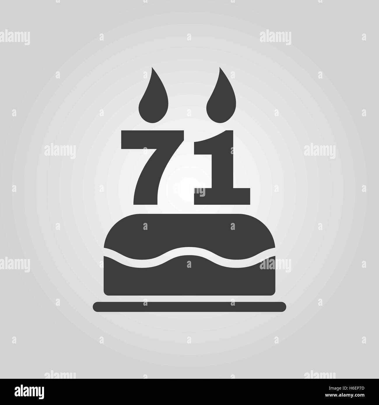 The birthday cake with candles in the form of number 71 icon. Birthday ...
