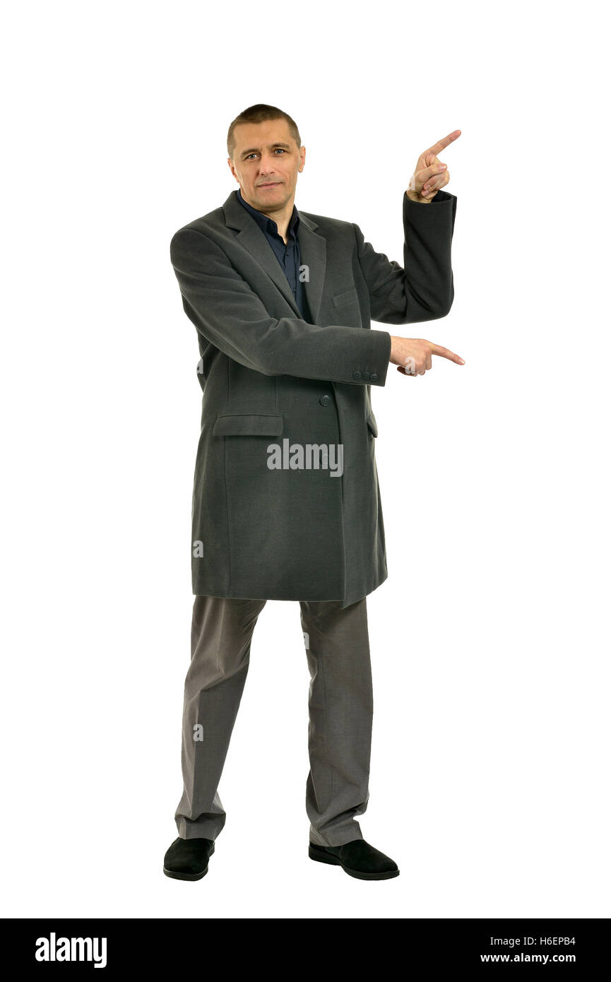 attractive man pointing Stock Photo - Alamy