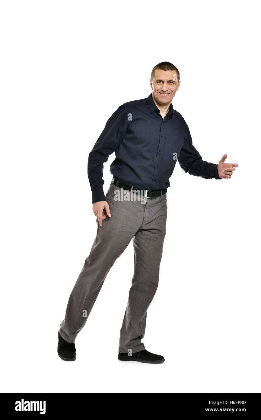 attractive man pointing Stock Photo - Alamy