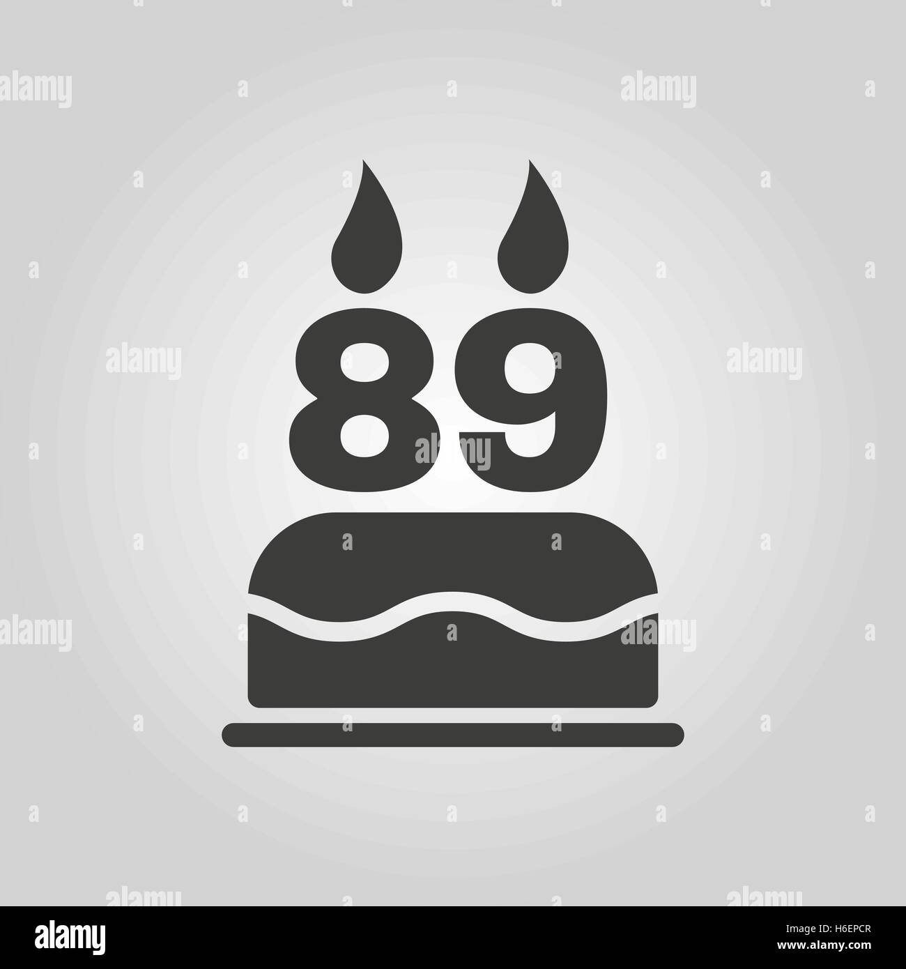 The birthday cake with candles in the form of number 89 icon. Birthday ...
