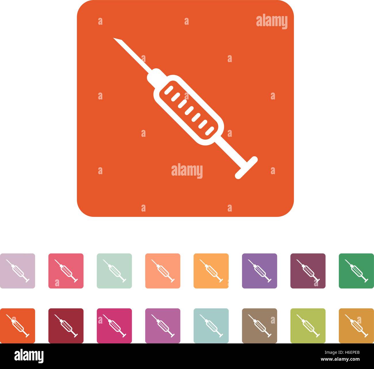 The syringe icon. Injector and hypodermic, preparation, medicine ...