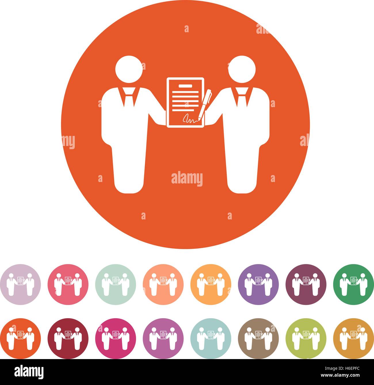 The contract icon. Agreement and signature, pact, partnership ...