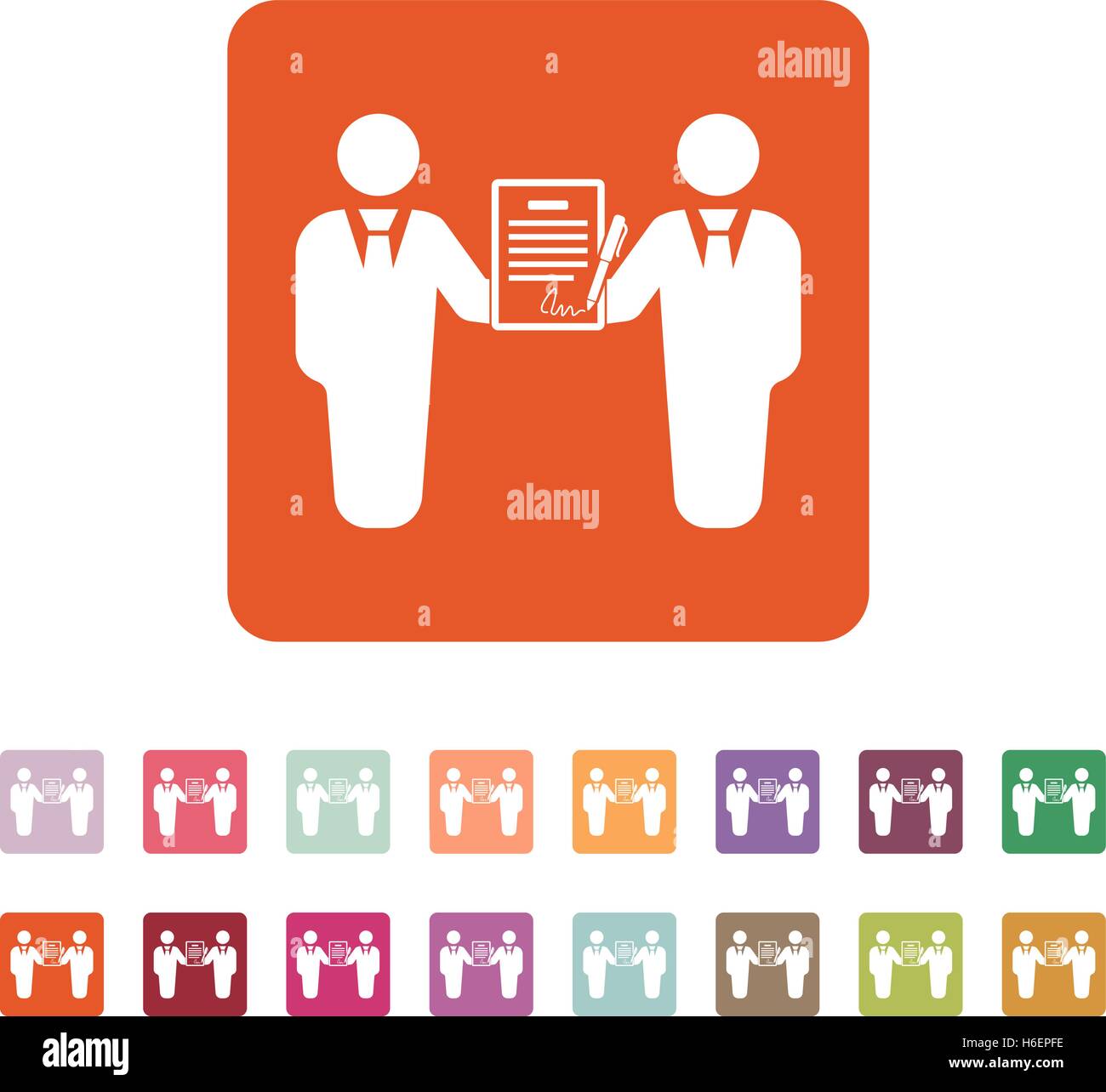 The contract icon. Agreement and signature, pact, partnership ...