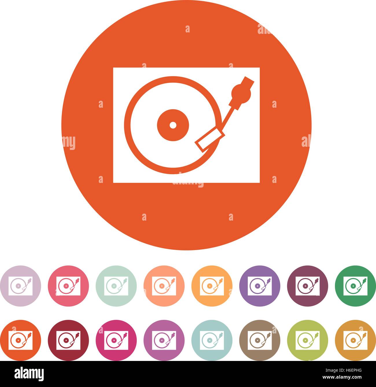 The turntable icon. DJ and gramophone, player, music symbol. Flat ...