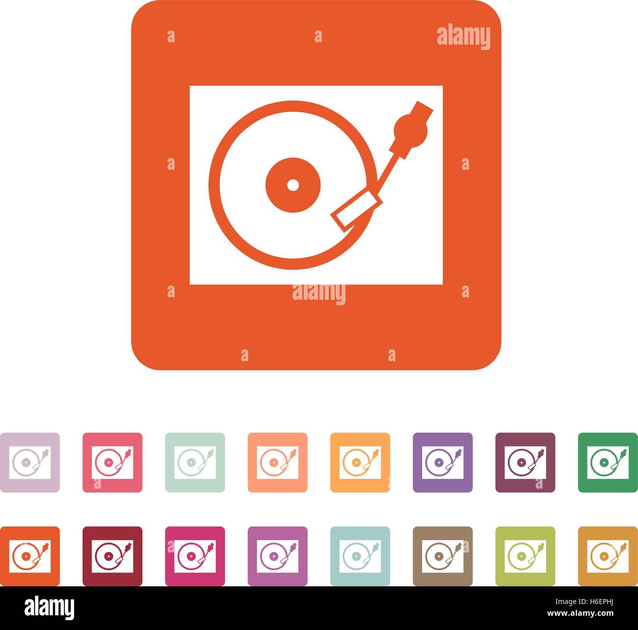 The turntable icon. DJ and gramophone, player, music symbol. Flat ...