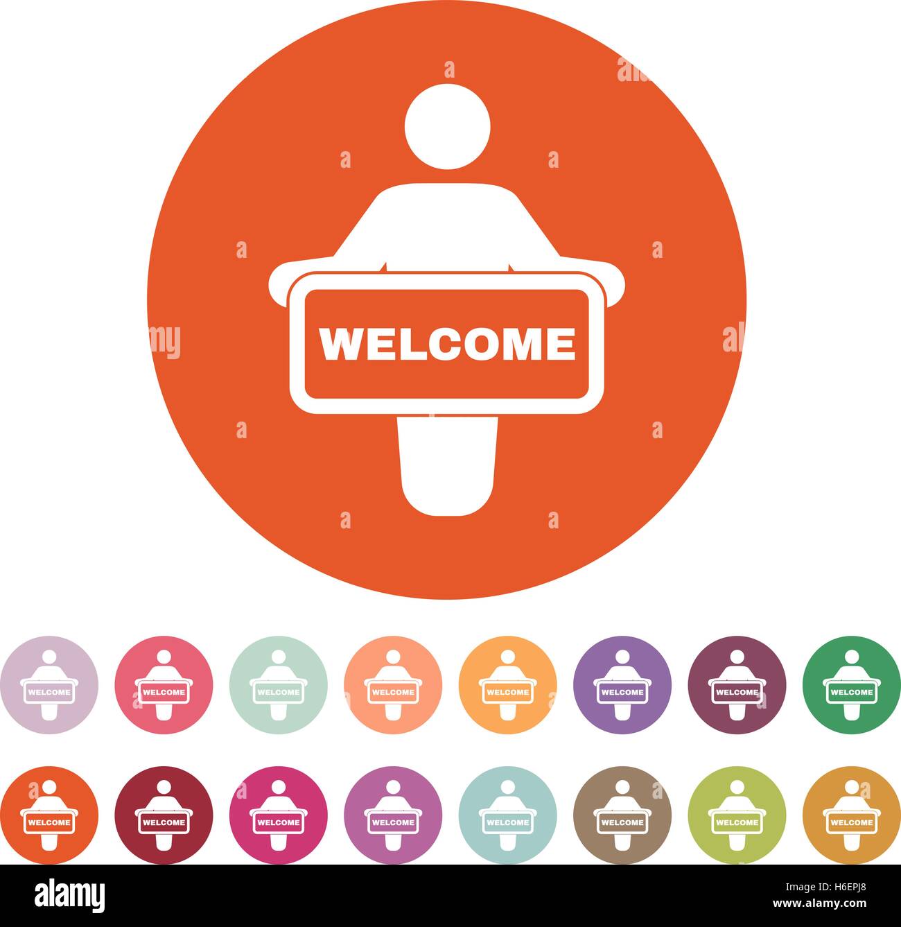 The welcom icon. Invite symbol. Flat Vector illustration. Button Set ...