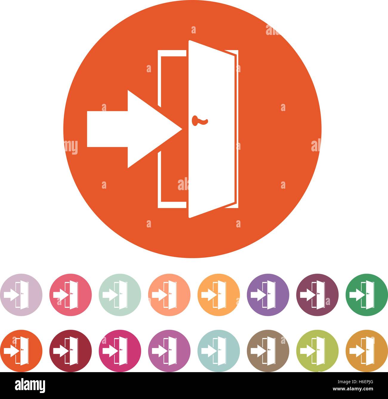 The login icon. Entry and input, authorization symbol. Flat Vector illustration. Button Set ...