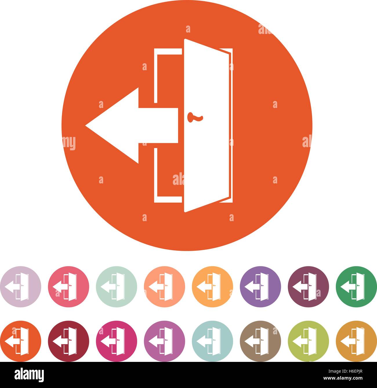 The exit icon. Logout and output, outlet, out symbol. Flat Vector illustration. Button Set Stock ...