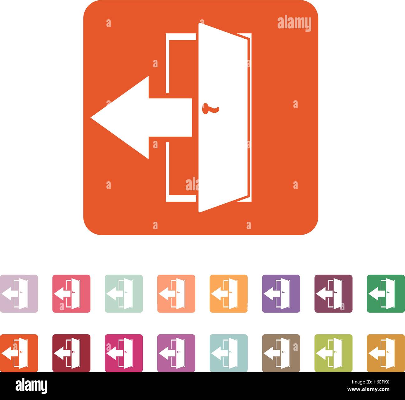 The exit icon. Logout and output, outlet, out symbol. Flat Vector illustration. Button Set Stock ...