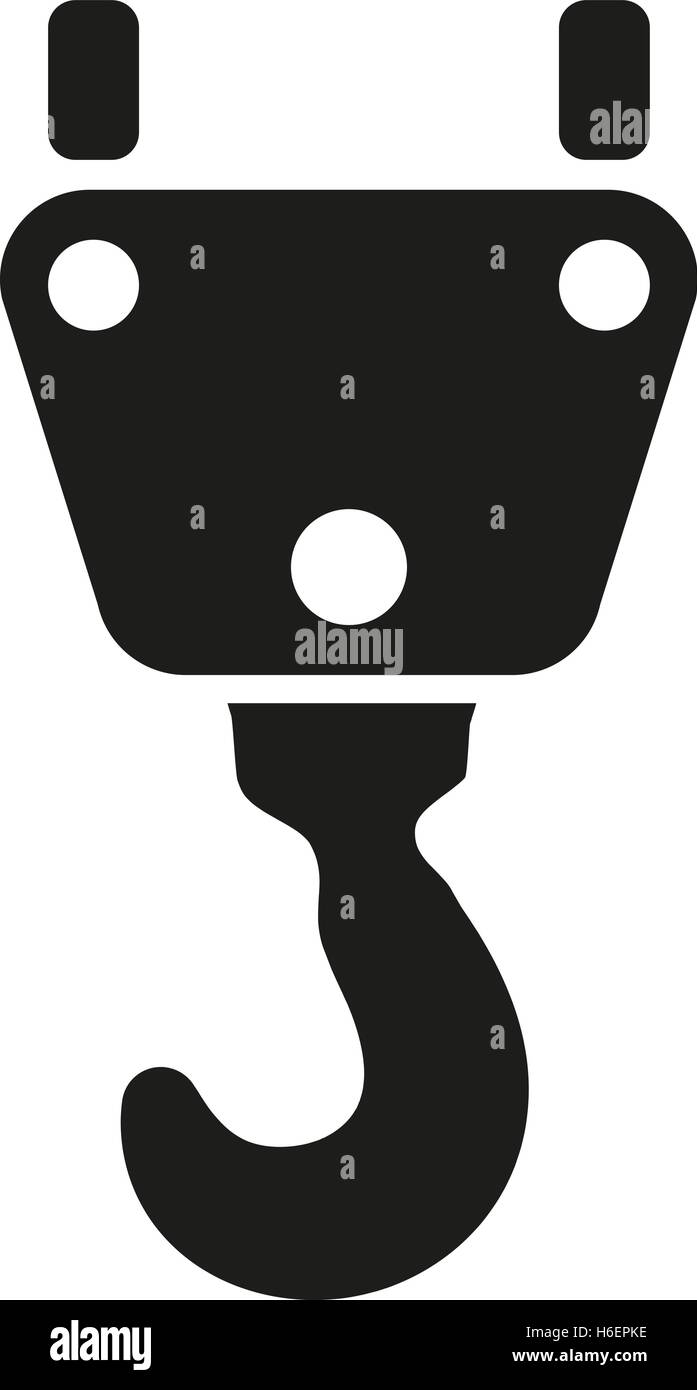 The crane hook icon. Building and lifting symbol. Flat Vector ...