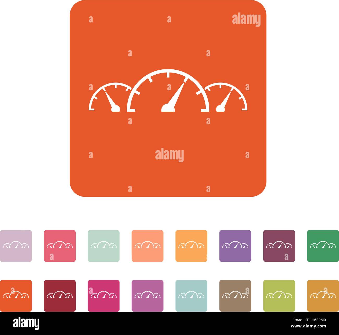 The tachometer, speedometer and indicator icon. Performance measurement ...
