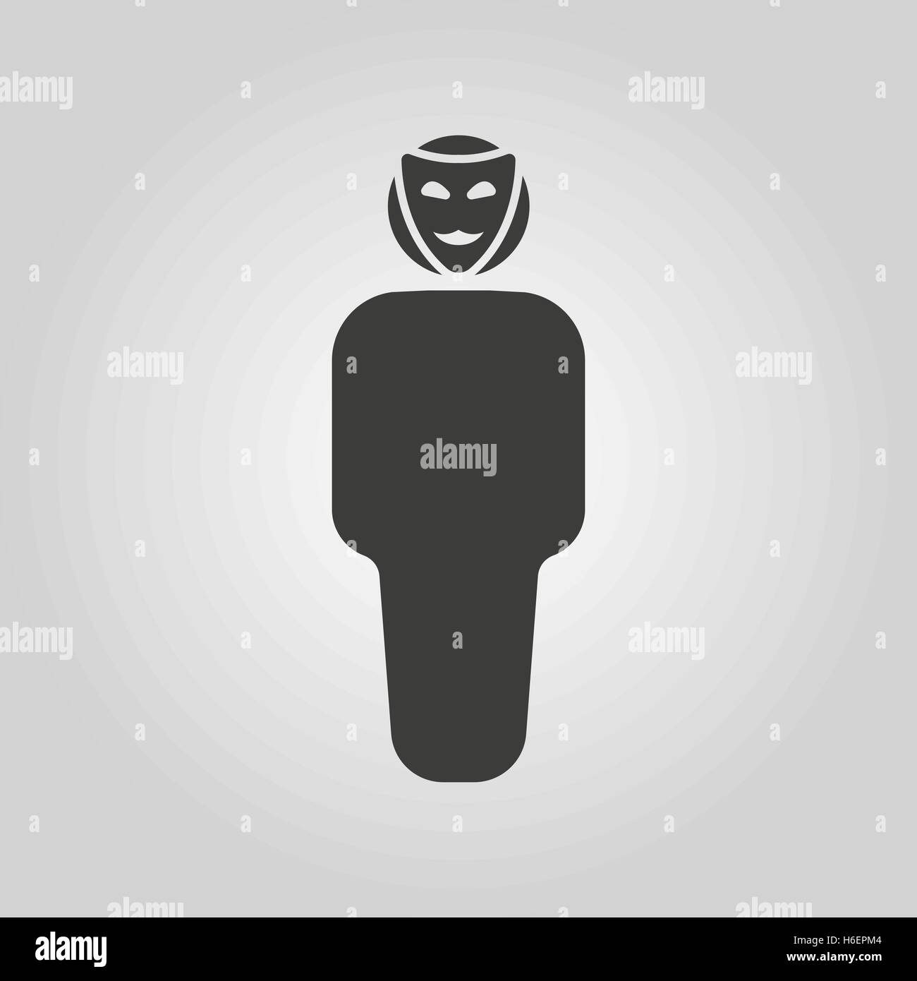 The anonym icon. Unknown and faceless, impersonal, featureless symbol ...