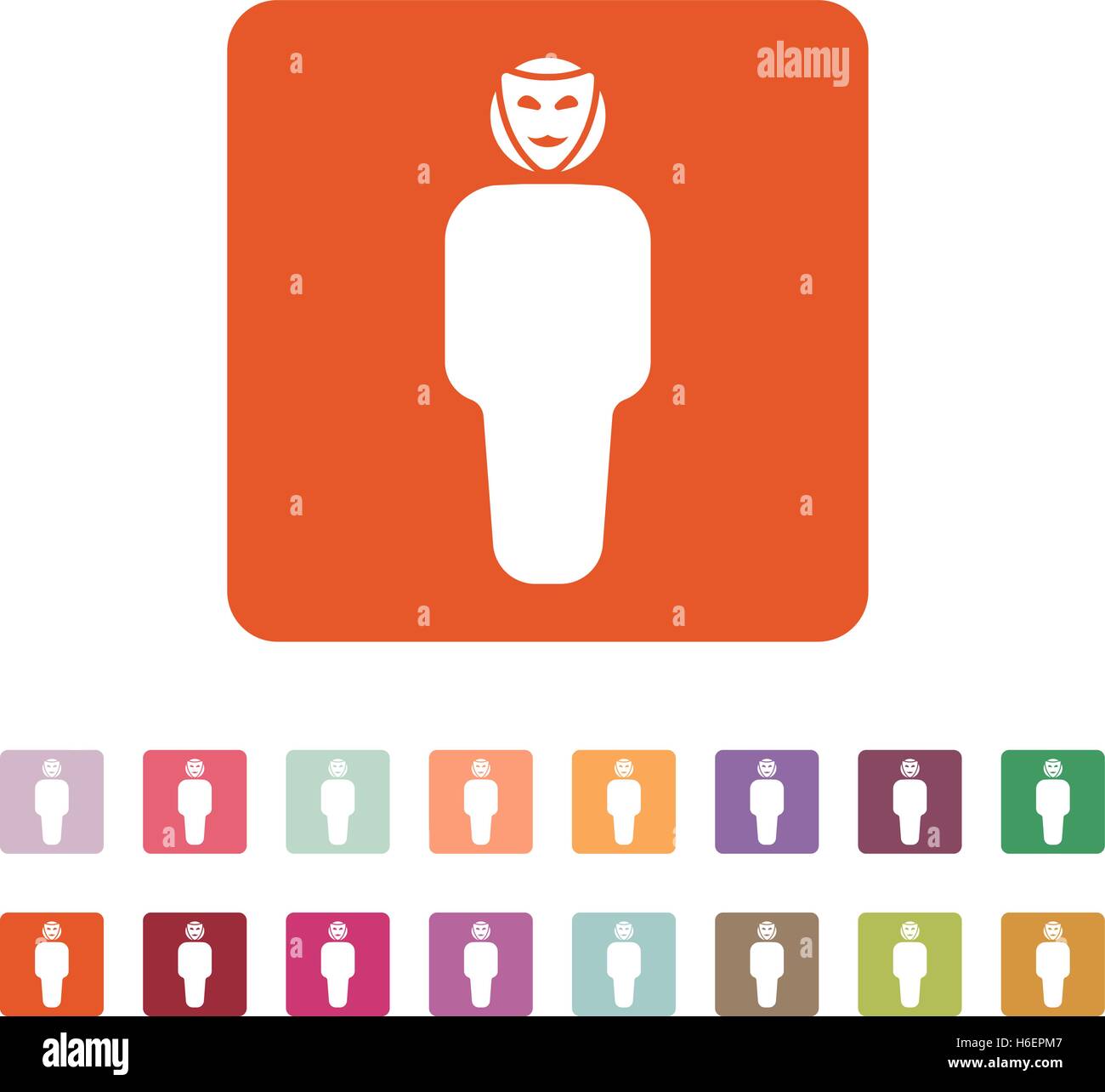 The anonym icon. Unknown and faceless, impersonal, featureless symbol ...