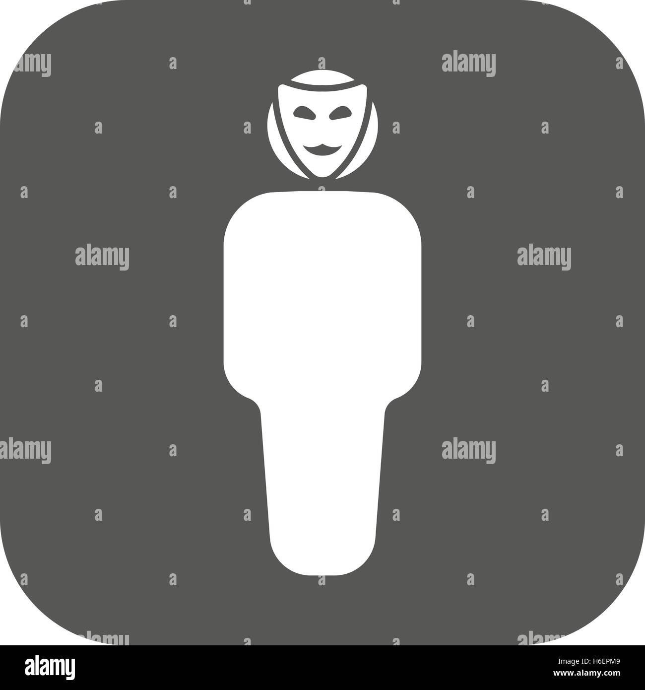 The anonym icon. Unknown and faceless, impersonal, featureless symbol ...