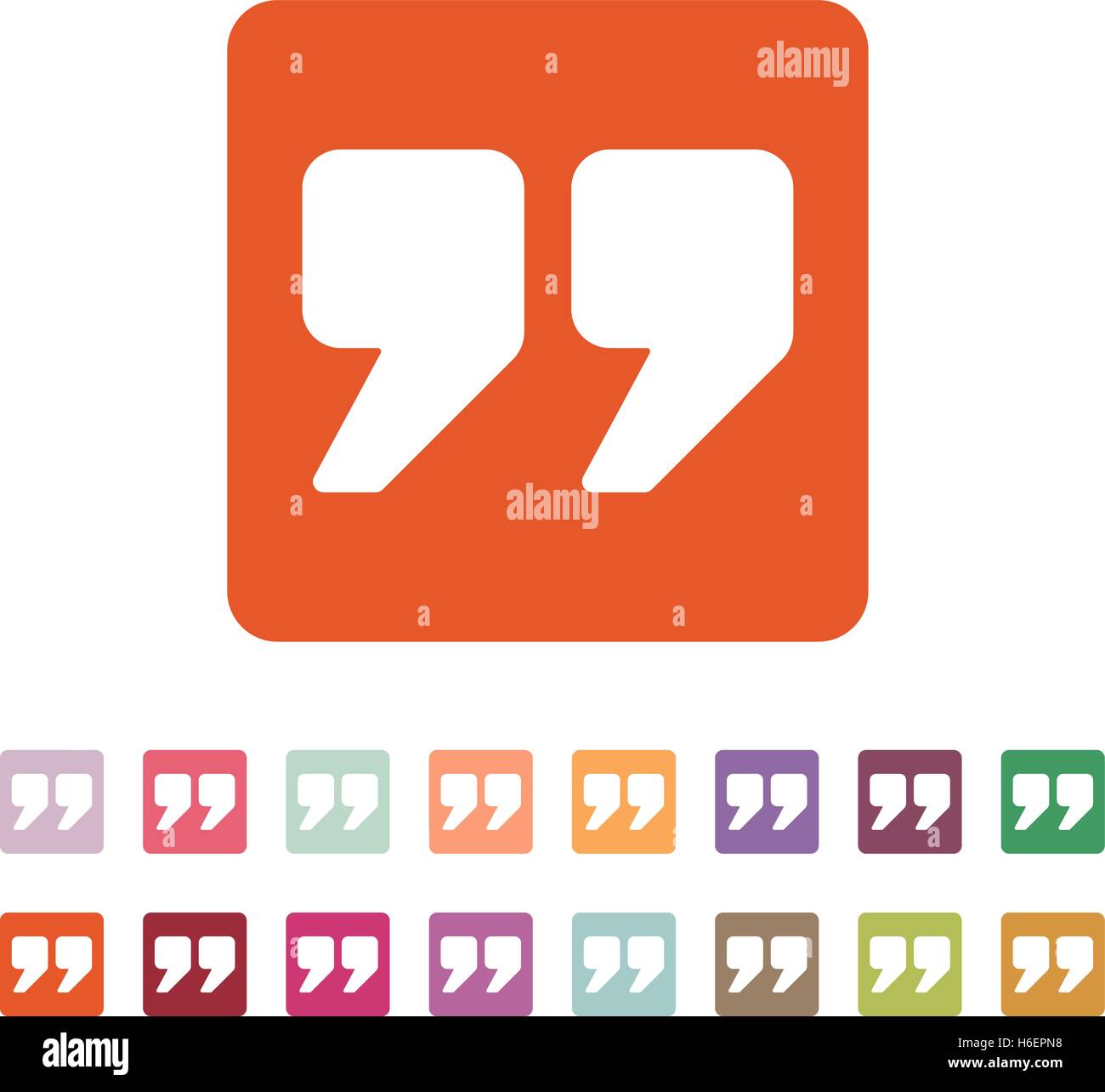 The quote icon. Quotation symbol. Flat Vector illustration. Button Set ...