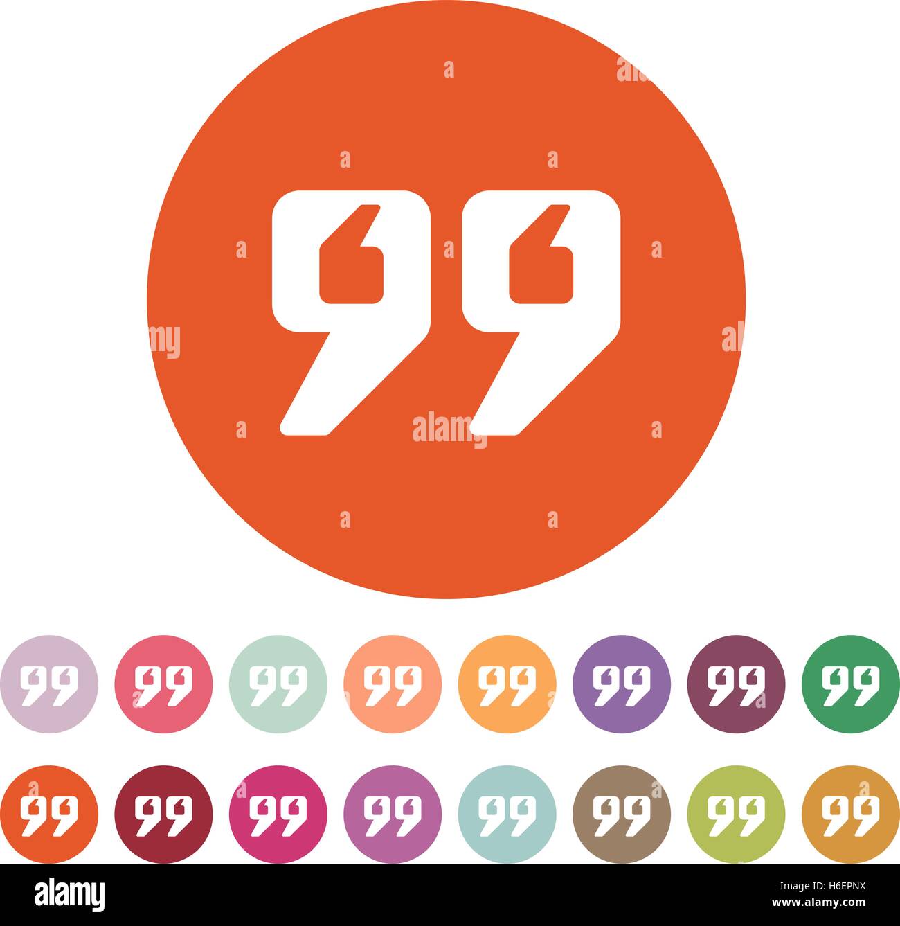 The quote icon. Quotation symbol. Flat Vector illustration. Button Set ...