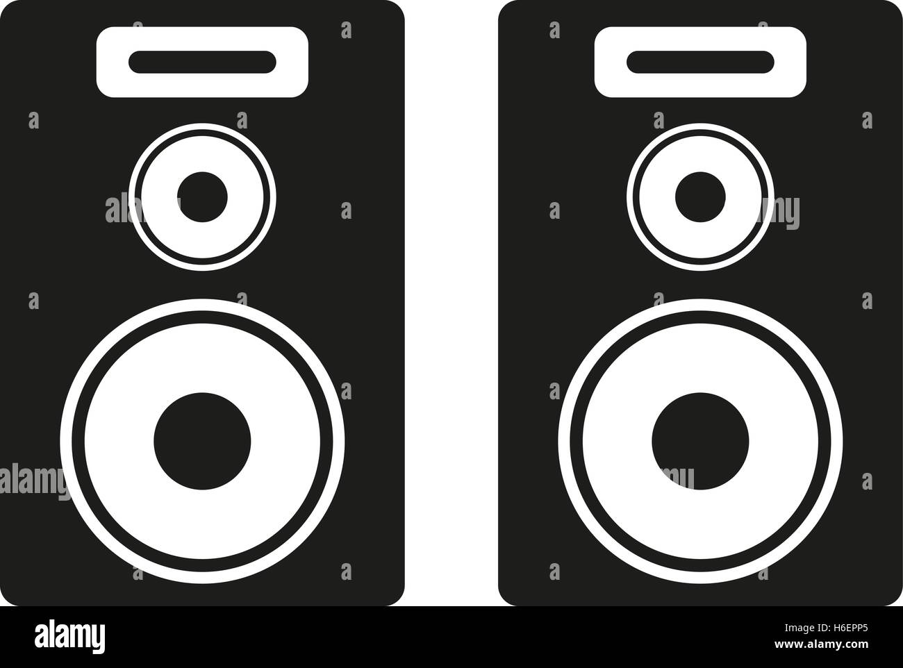 The audio icon. Speaker and music, sound, stereo symbol. Flat Vector ...