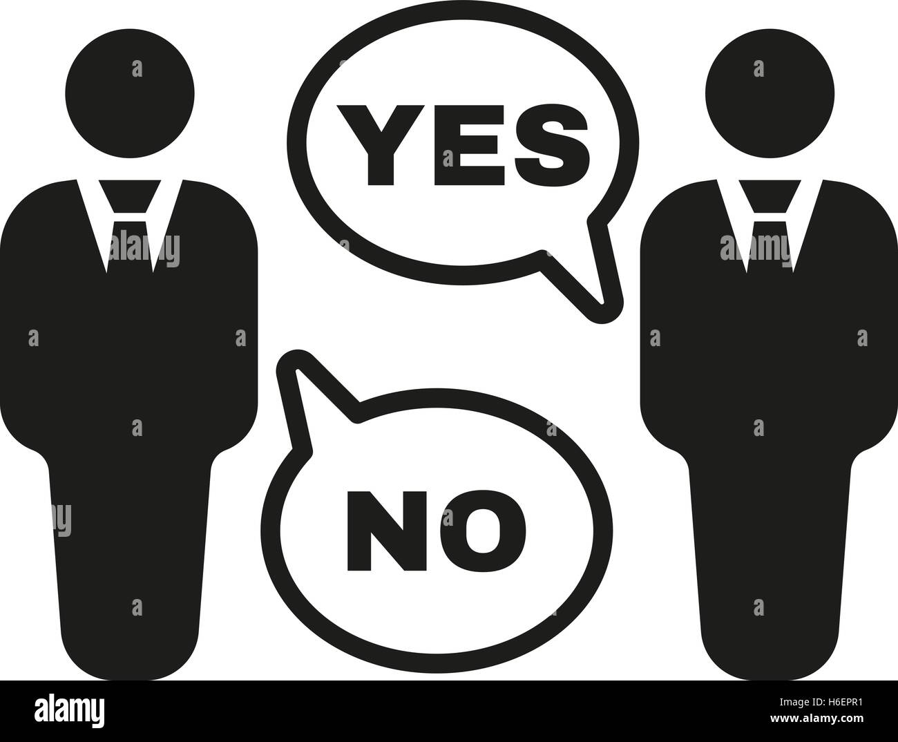 The dispute icon. Dialog and negotiation, discussion symbol. Flat ...