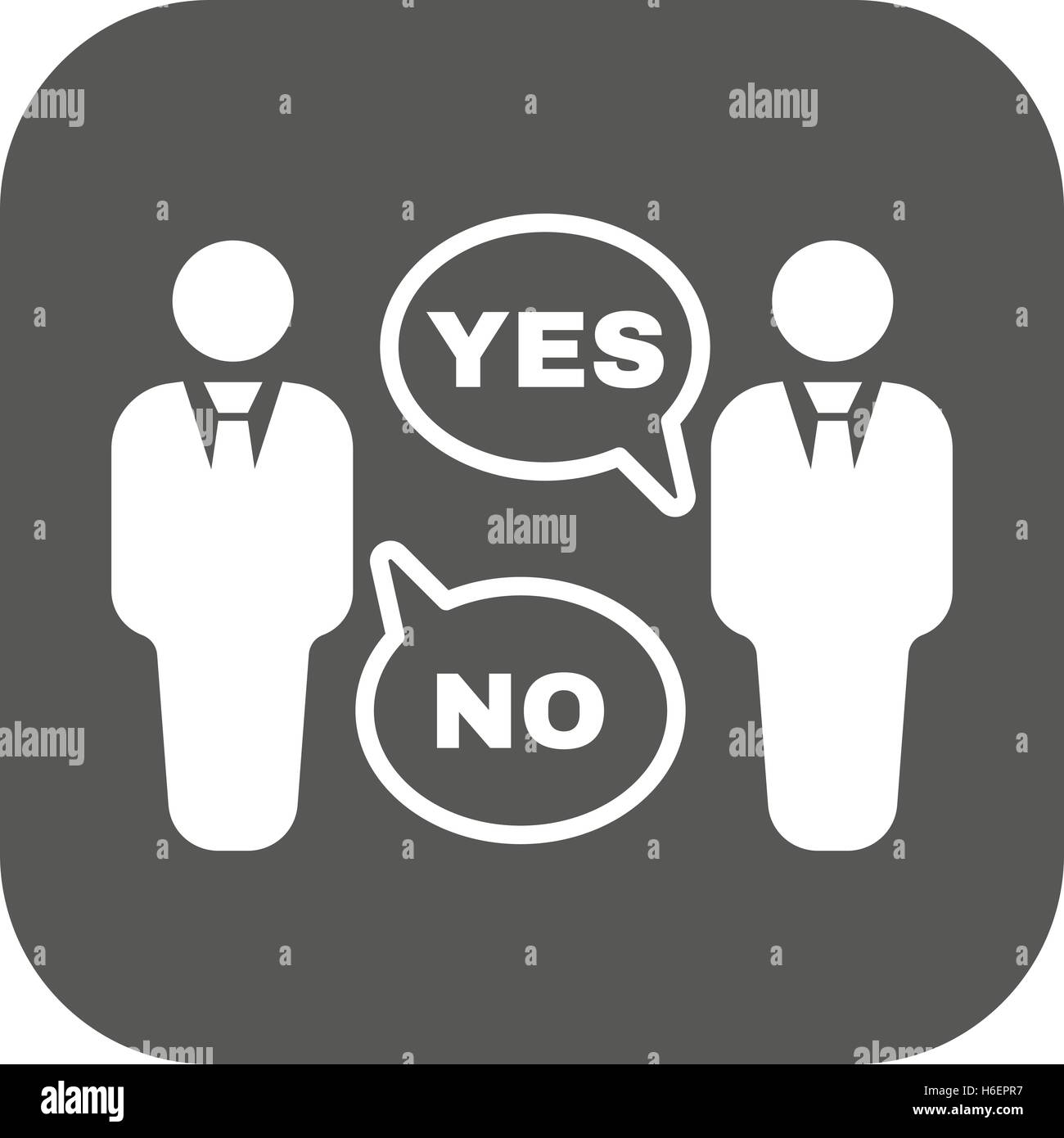 The dispute icon. Dialog and negotiation, discussion symbol. Flat ...