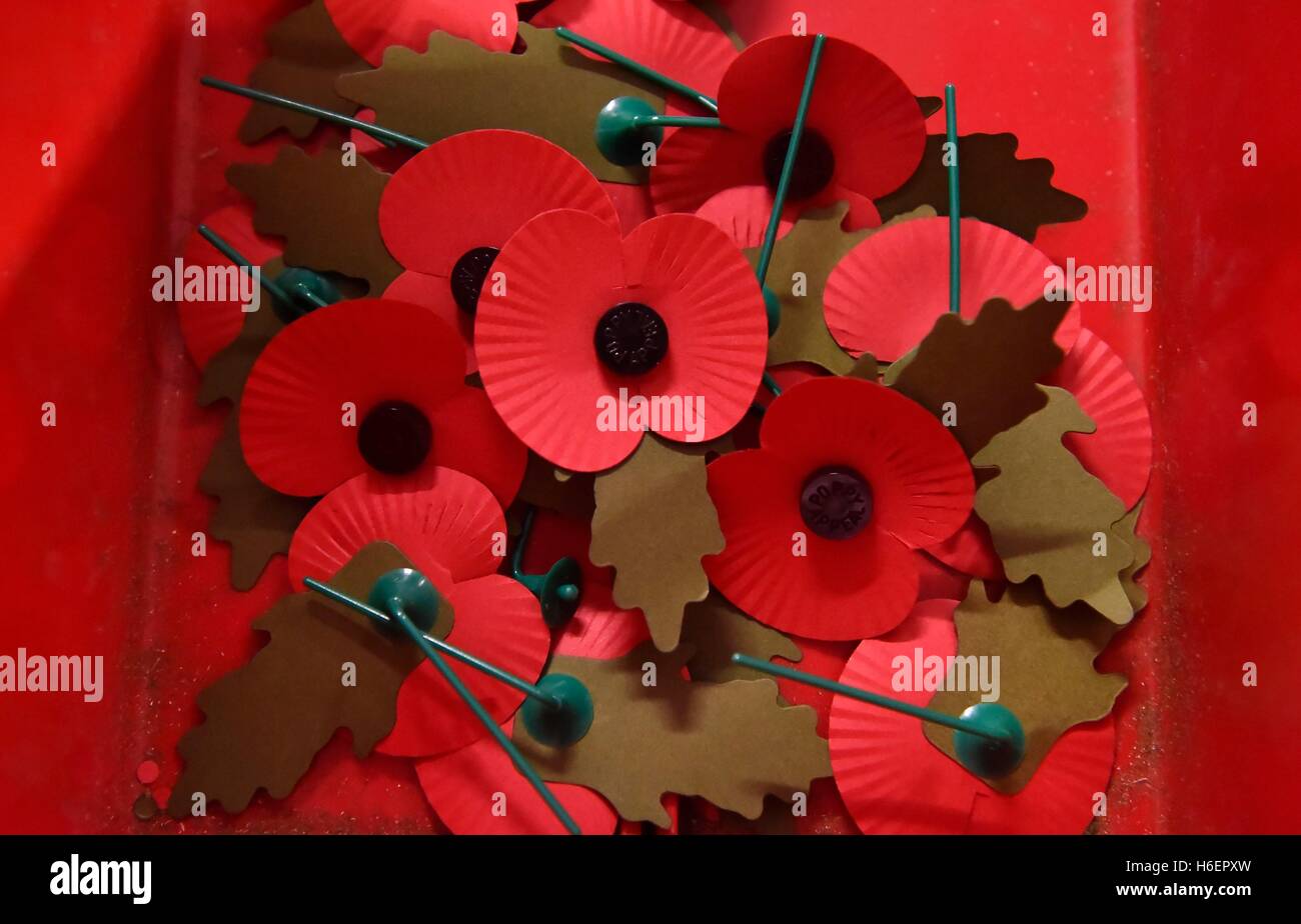 Completed standard poppies at a poppy factory in richmond hi-res stock ...