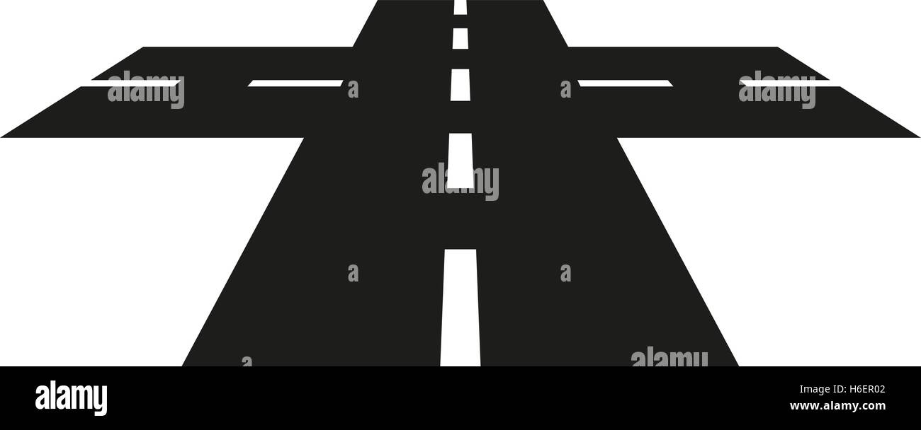 The crossroads icon. Crossway and crossing, intersection, road, route ...
