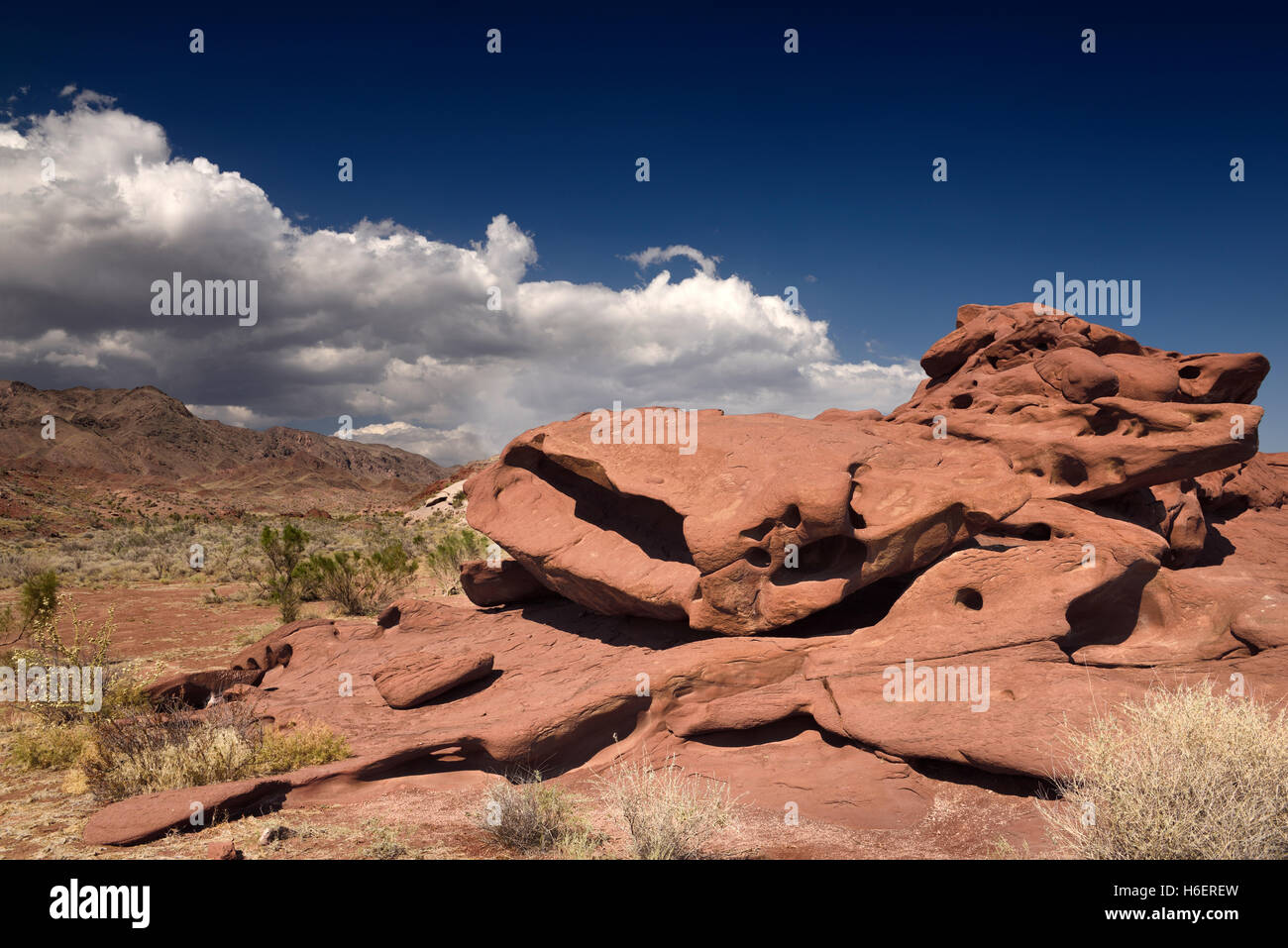 Smooth shapes of lava rock at Katutau hills Altyn Emel National Park ...