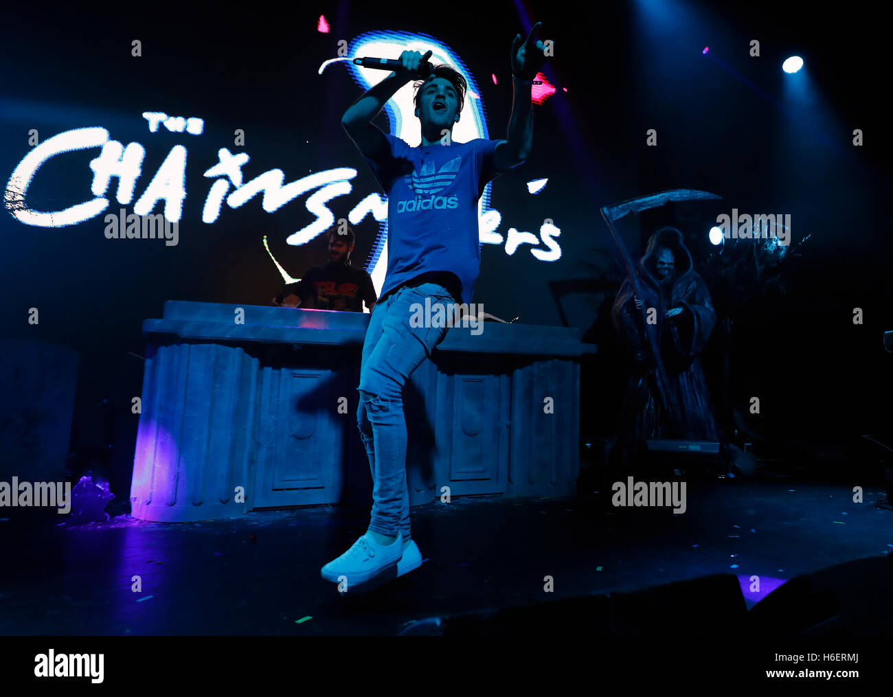 The Chainsmokers perform on stage during Capital FM's Monster Mash Up ...