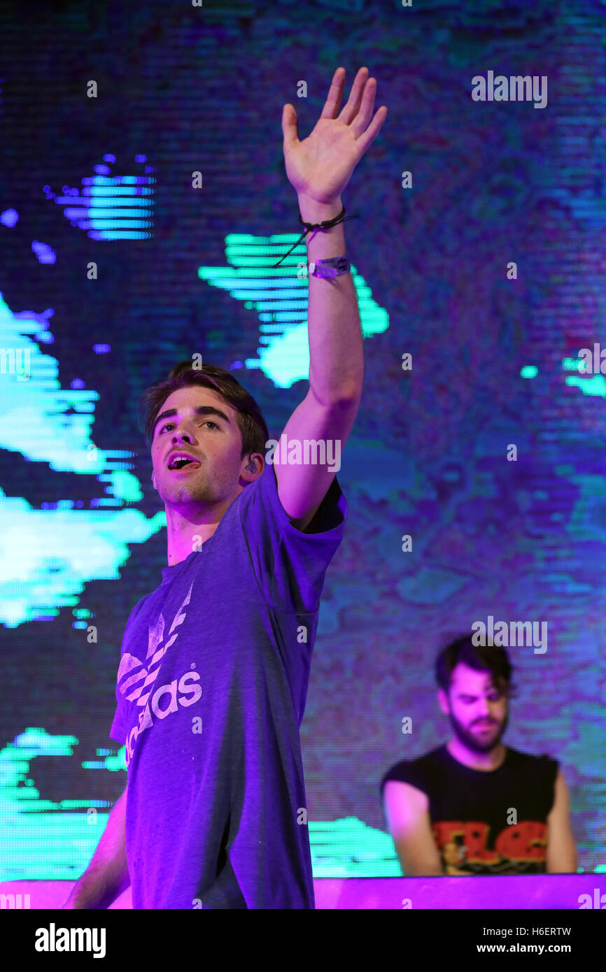 The Chainsmokers perform on stage during Capital FM's Monster Mash Up ...
