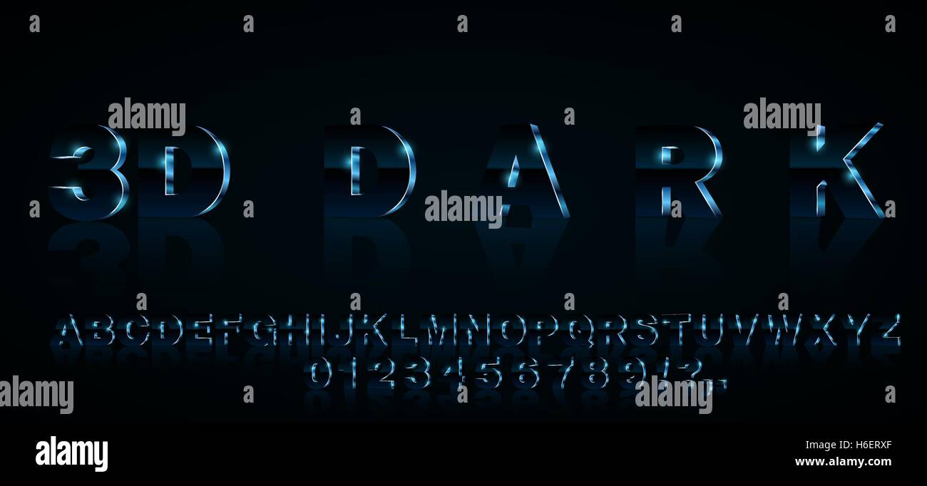 3d vector font Stock Vector Image & Art - Alamy