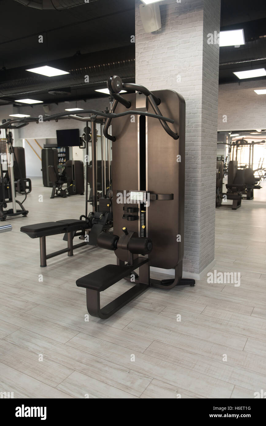 Equipment And Machines At The Modern Gym Room Fitness Center Stock ...