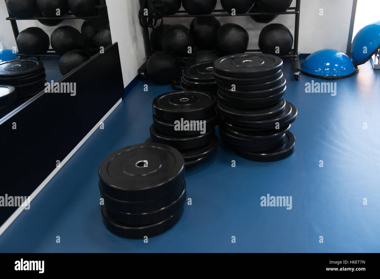 Modern Gym Room Fitness Center With Equipment And Machines Stock Photo ...