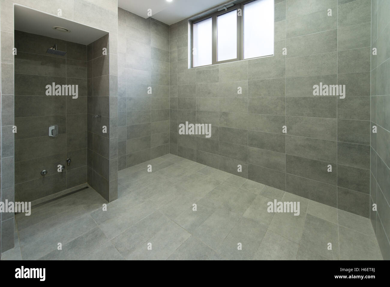 Modern Interior Of A Shower Room In Fitness Center Gym Stock Photo - Alamy