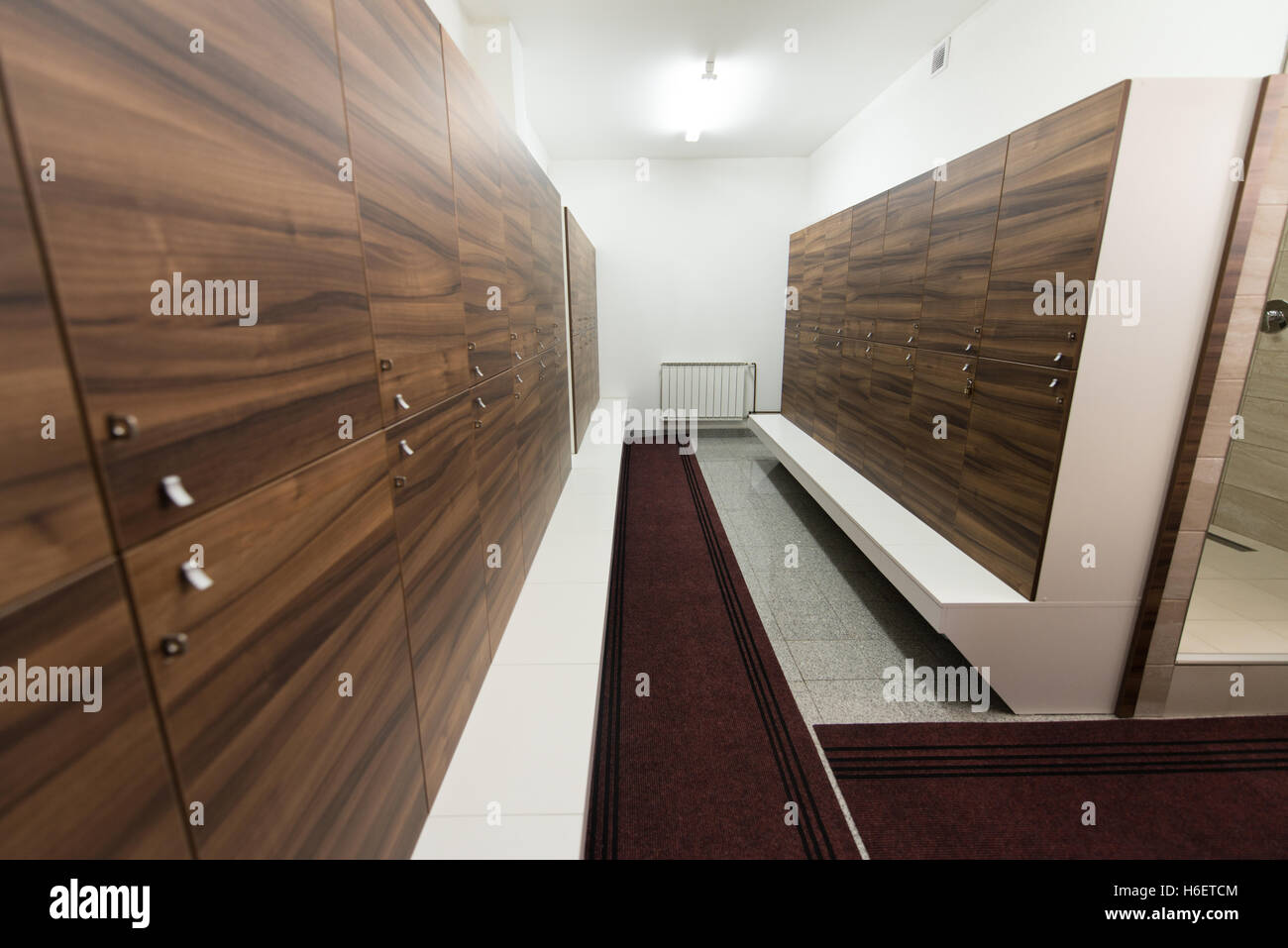 Modern Interior Of A Locker Changing Room In Fitness Center Gym Stock ...