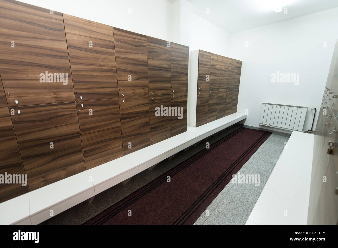 Modern Interior Of A Locker Changing Room In Fitness Center Gym Stock ...