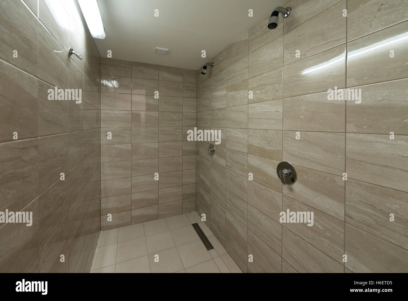 Modern Interior Of A Shower Room In Fitness Center Gym Stock Photo - Alamy
