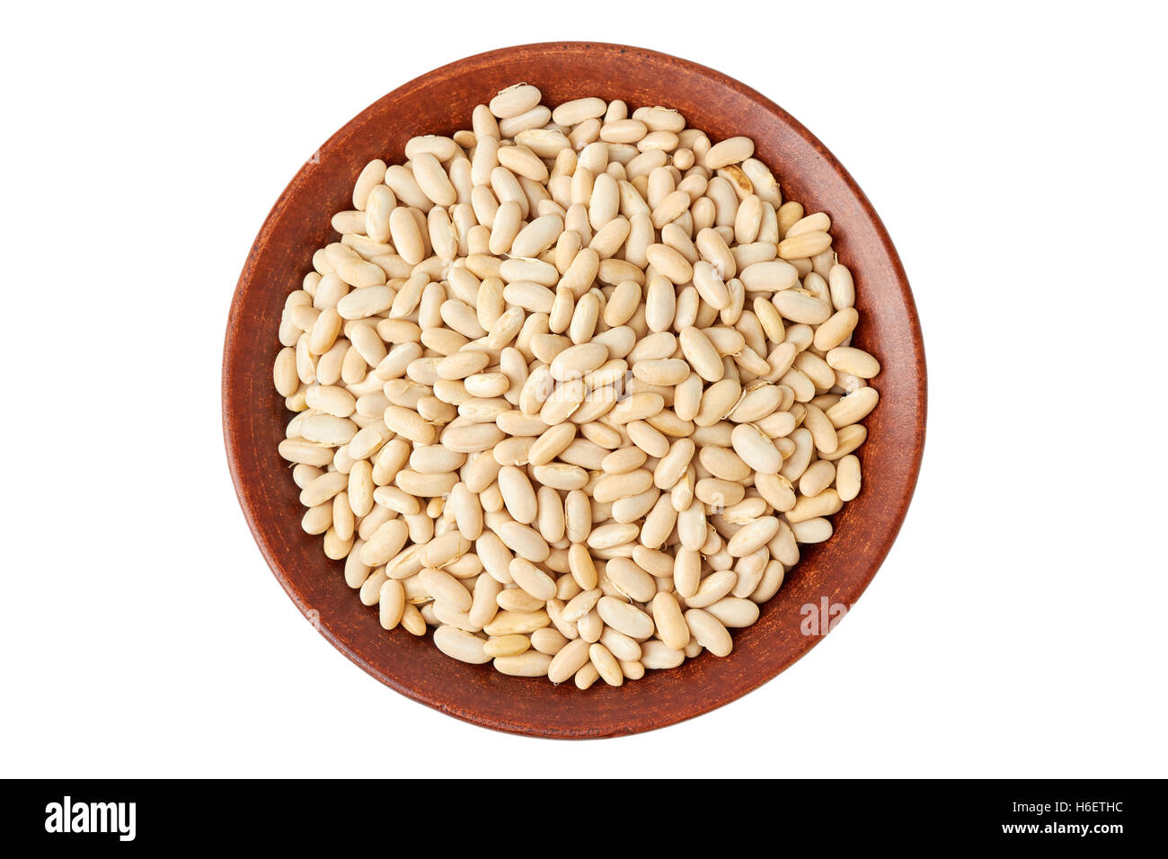 Ceramic bowl with canellini beans on white Stock Photo - Alamy
