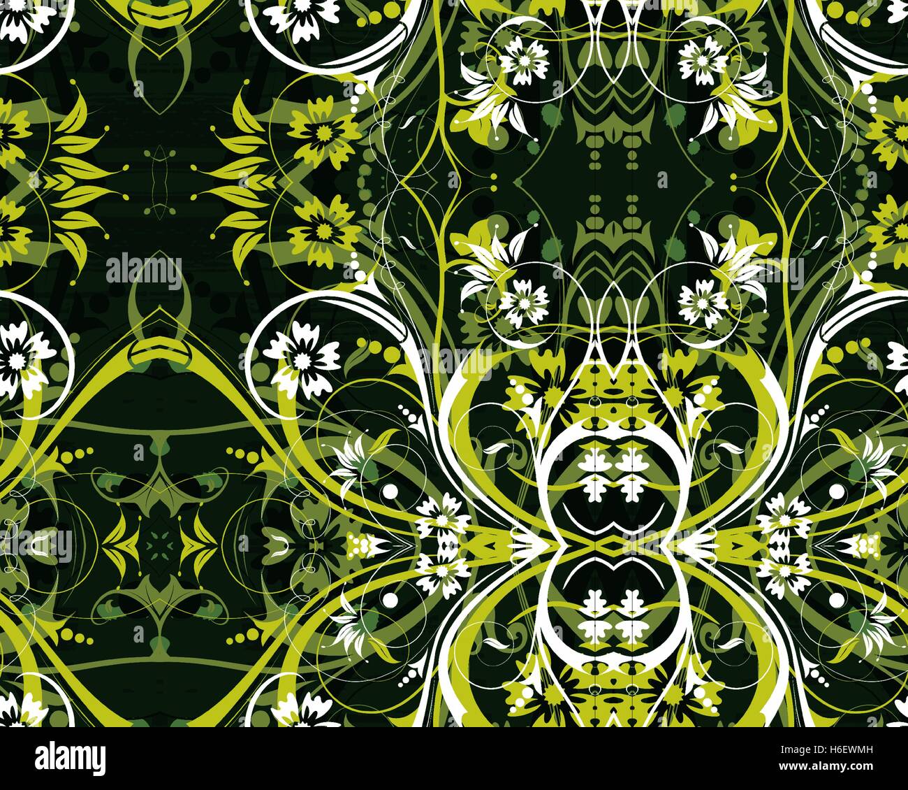 Green floral pattern Stock Vector Image & Art - Alamy