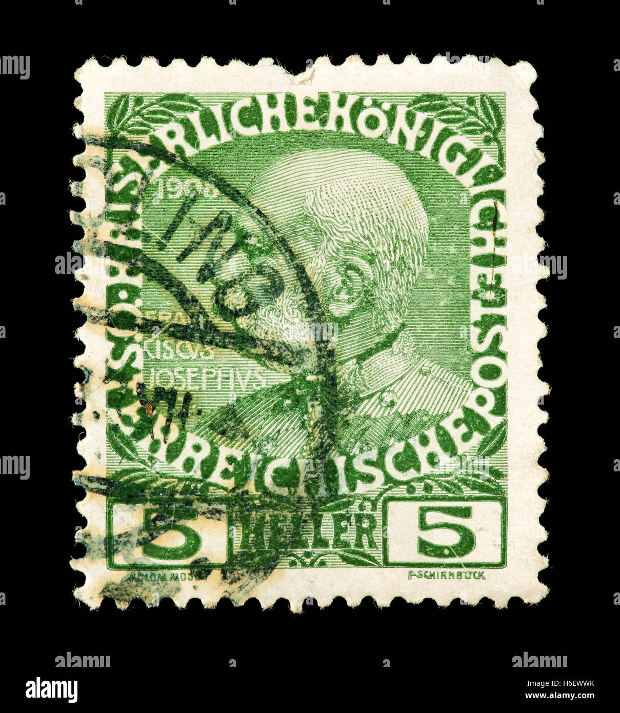 Postage stamp from Austria depicting Emperor Franz Joseph I Stock Photo ...