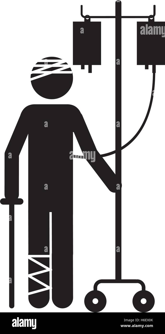 Injured Person Silhouette Stock Vector Images - Alamy