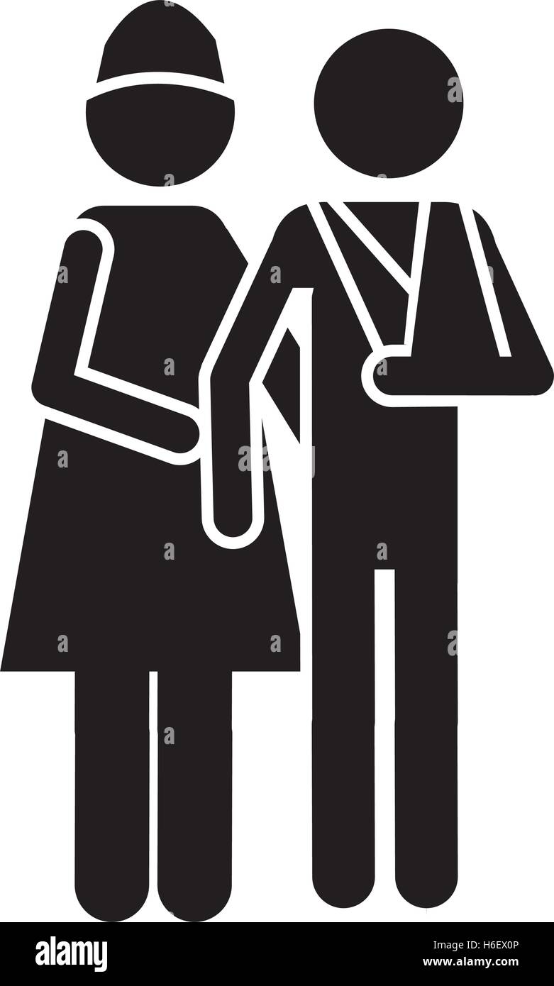 Injured person silhouette Stock Vector Images - Alamy