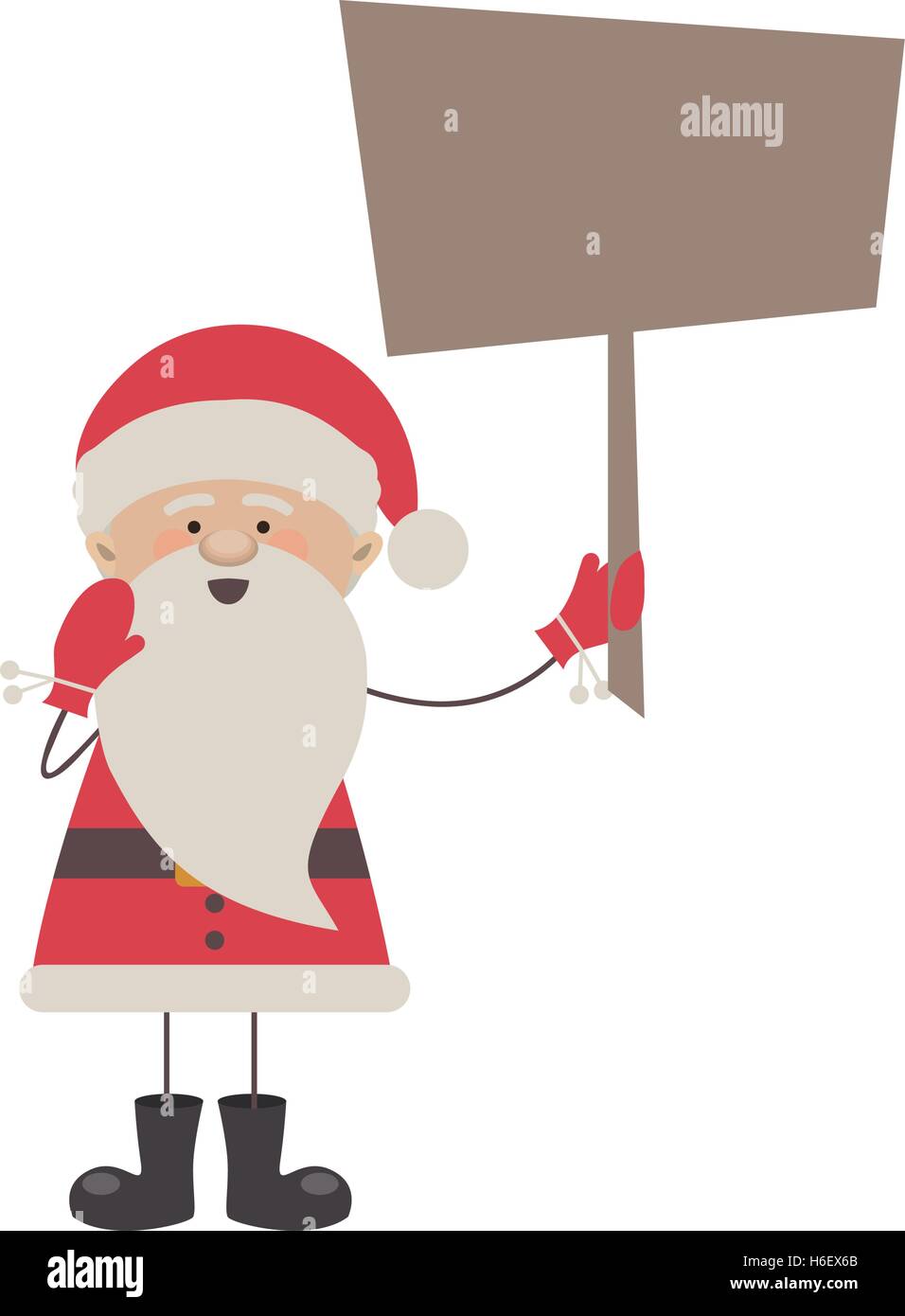 santa claus holding sign cartoon icon image vector illustration design ...