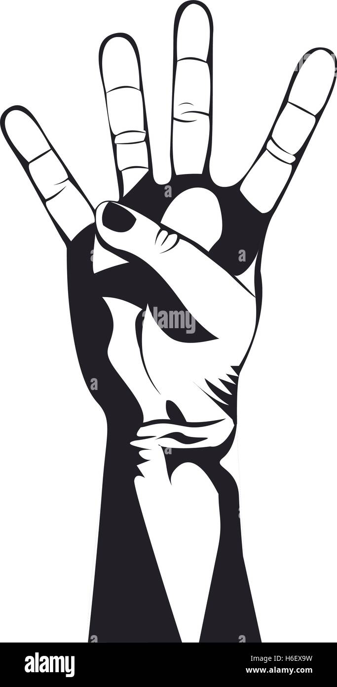 counting four hand gesture icon image vector illustration Stock Vector ...
