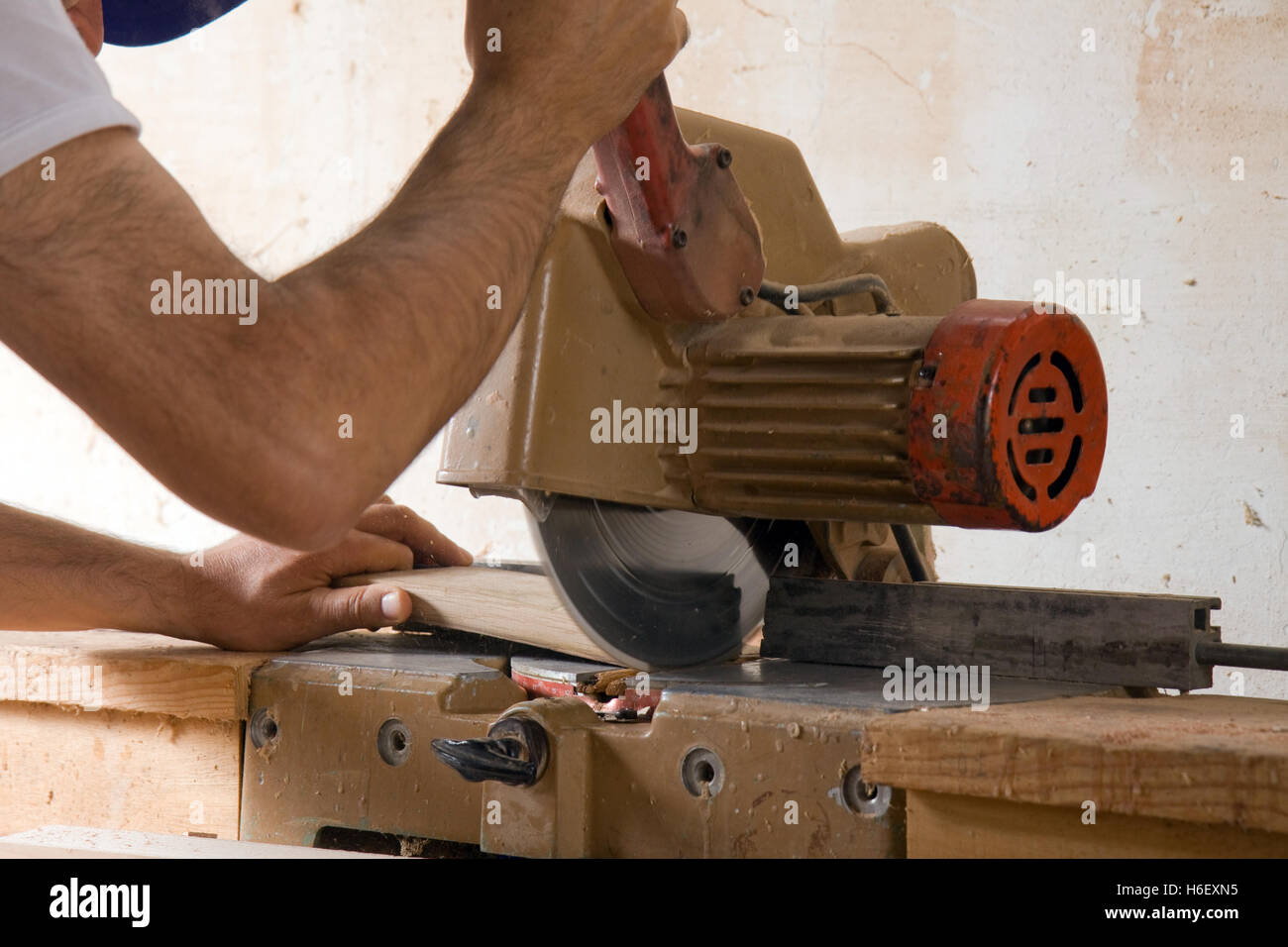 carpenter at work in a workshop Stock Photo - Alamy