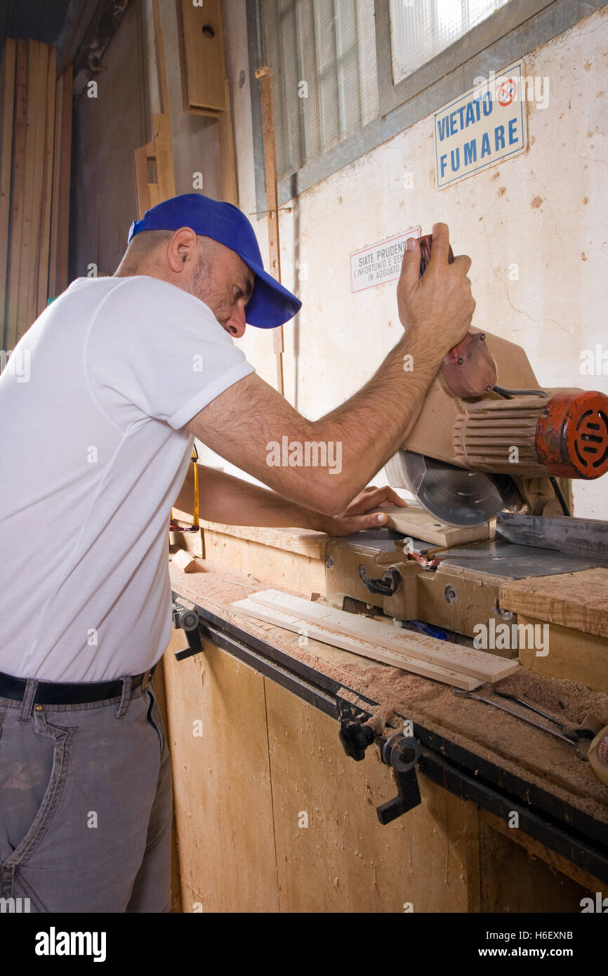 carpenter at work in a workshop Stock Photo - Alamy