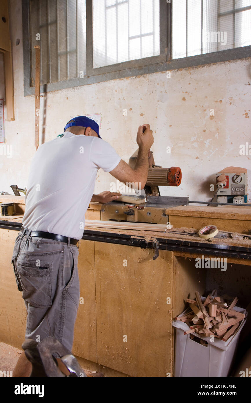 carpenter at work in a workshop Stock Photo - Alamy