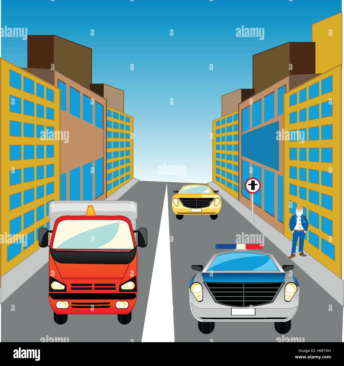 Street in city Stock Vector Image & Art - Alamy