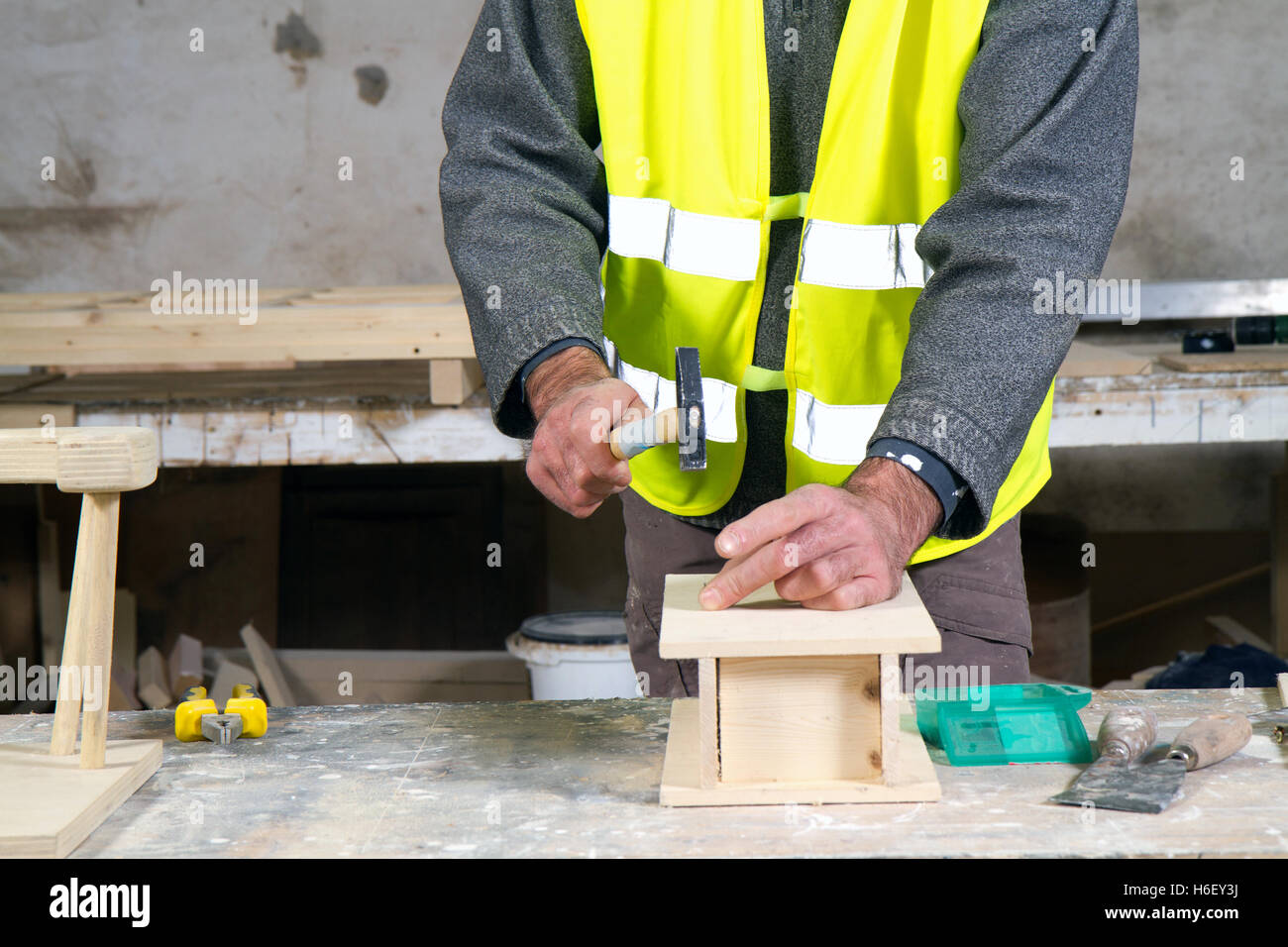 carpenter at work in a workshop Stock Photo - Alamy