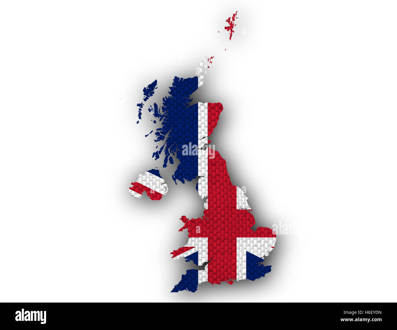 Map and flag of Great Britain on linen Stock Photo - Alamy
