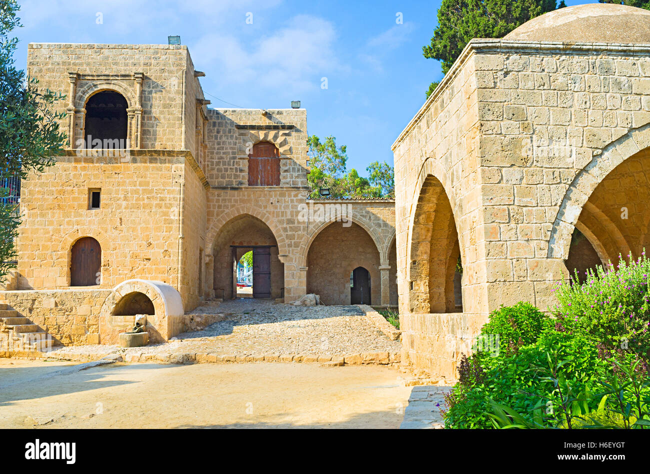 The medieval gate of the Ayia Napa monastery, Cyprus Stock Photo - Alamy